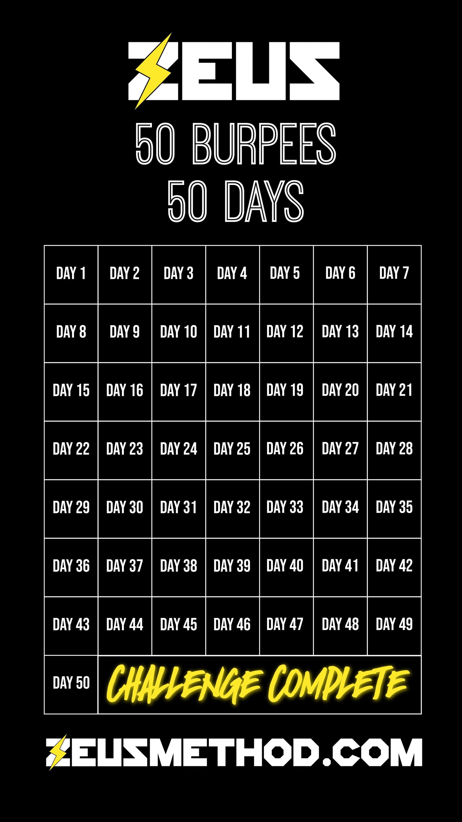 CHALLENGE: 50 Burpees For 50 Days! – Zeus Method